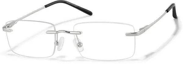 Zenni Rectangle Eyeglasses Stainless Steel Frame - Silver