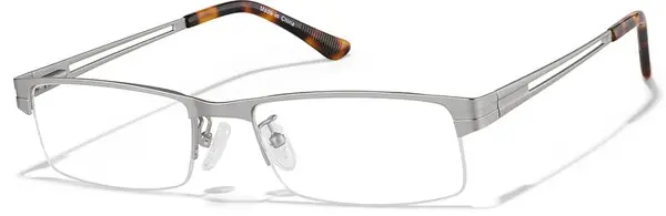Zenni Rectangle Stainless Steel Half Rim Eyeglasses - Silver