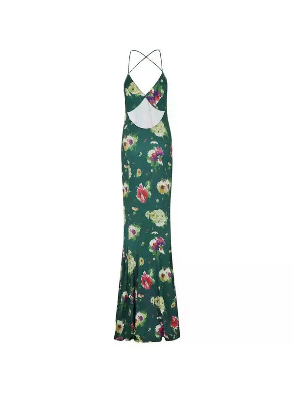 Norma Kamali Floral-pattern Maxi Dress