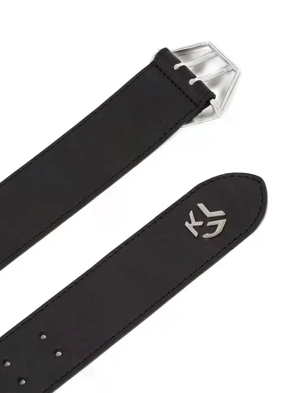 Karl Lagerfeld Hexagon Buckle Leather Belt