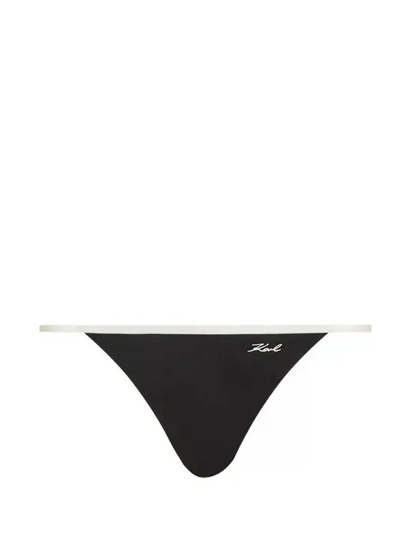 Karl Lagerfeld Dna Signature Thong - Black