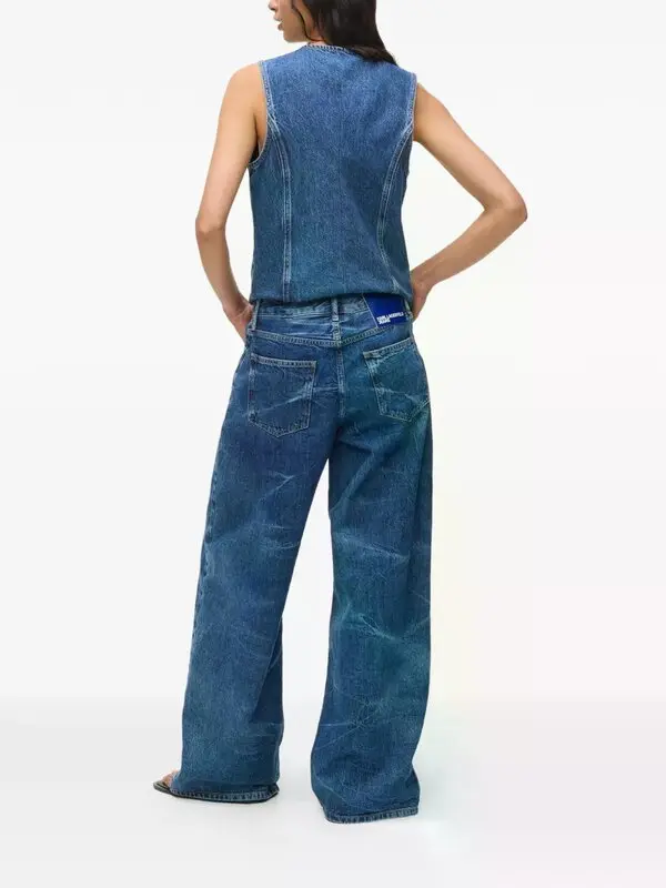 Karl Lagerfeld Wrinkle-effect Wide Leg Jeans