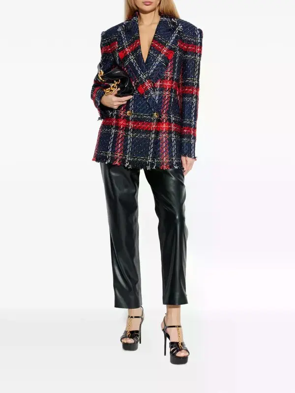 Balmain Plaid-check Tweed Blazer
