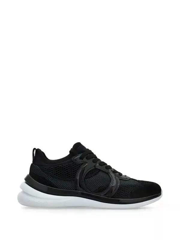 FERRAGAMO Gancini Sneakers With Mesh Detail - Black