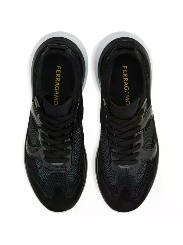 FERRAGAMO Gancini Sneakers With Mesh Detail - Black