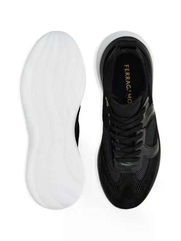 FERRAGAMO Gancini Sneakers With Mesh Detail - Black