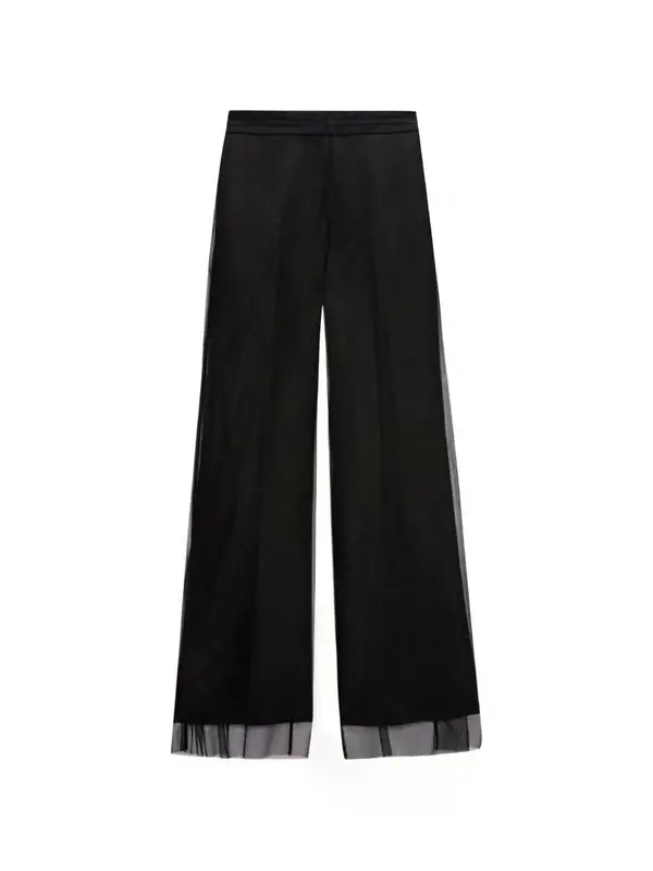 MSGM Tulle-trim Wide-leg Trousers