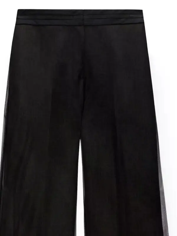 MSGM Tulle-trim Wide-leg Trousers