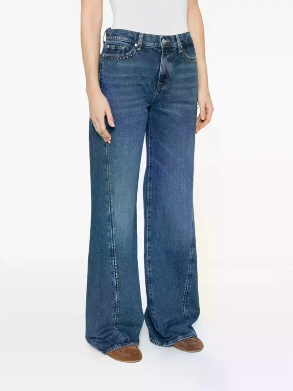 7 For All Mankind Studded-seam Denim Jeans