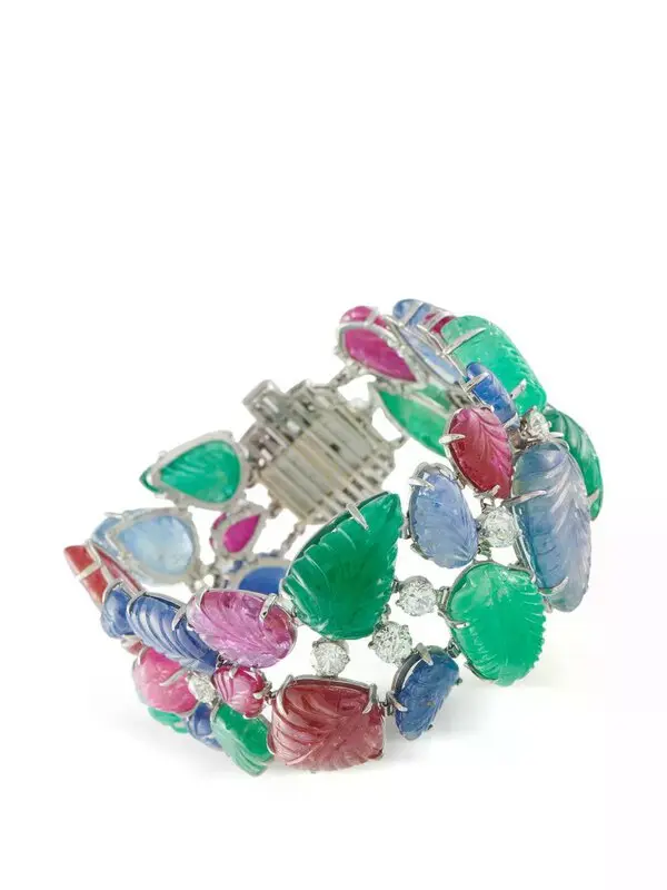 LB EXCLUSIVE Diamond, Emerald, Ruby, And Sapphire Bracelet - Silver