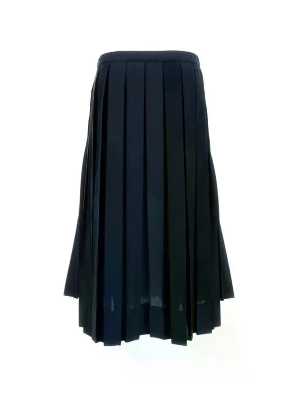Plan C Pleated Asymmetric Midi Skirt