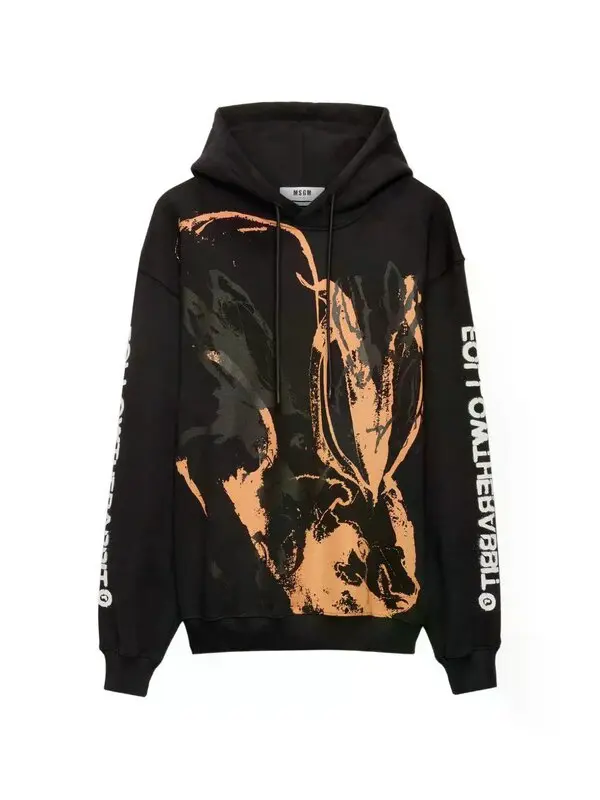 MSGM Printed Long-sleeved Hoodie