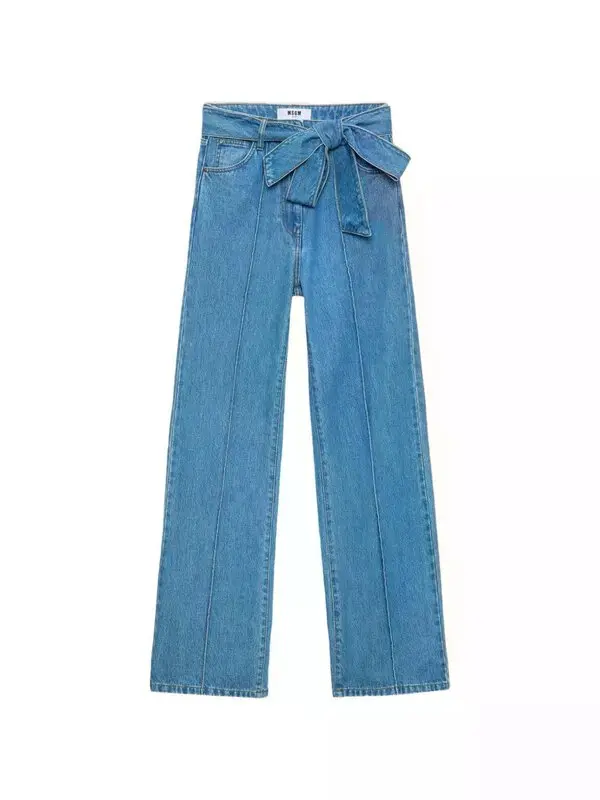 MSGM High-waisted Wide Leg Jeans