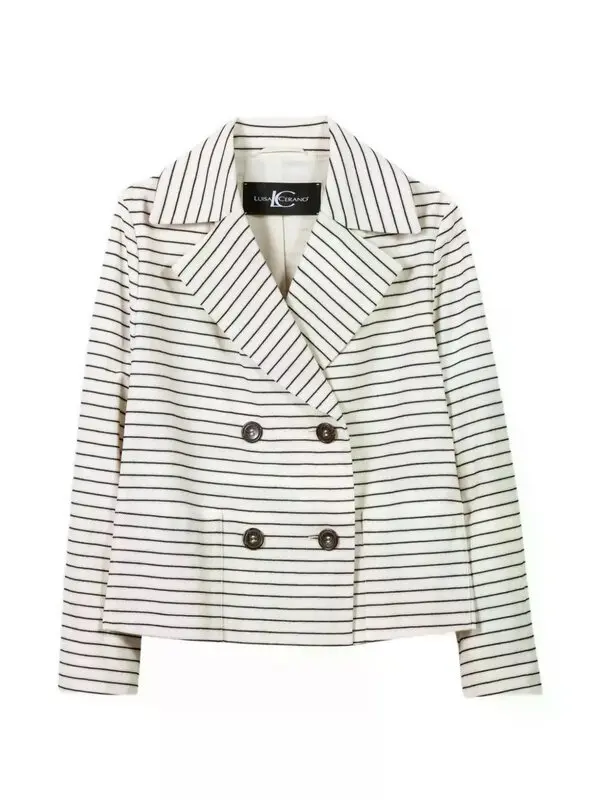 LUISA CERANO Striped Double-breasted Jacket - Neutrals