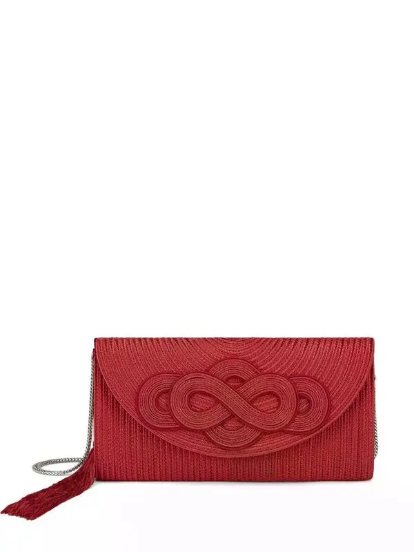 Shanghai Tang Infinity Knot Tassel Clutch - Red