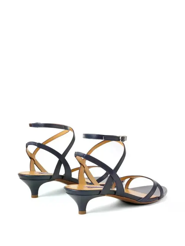 Ralph Lauren Clarke Crisscross Buckled Sandals - Blue