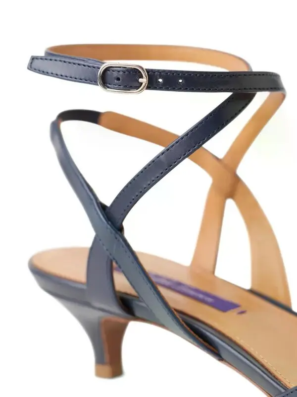 Ralph Lauren Clarke Crisscross Buckled Sandals - Blue