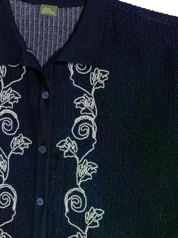 Agua Bendita Jared Floral-embroidered Shirt