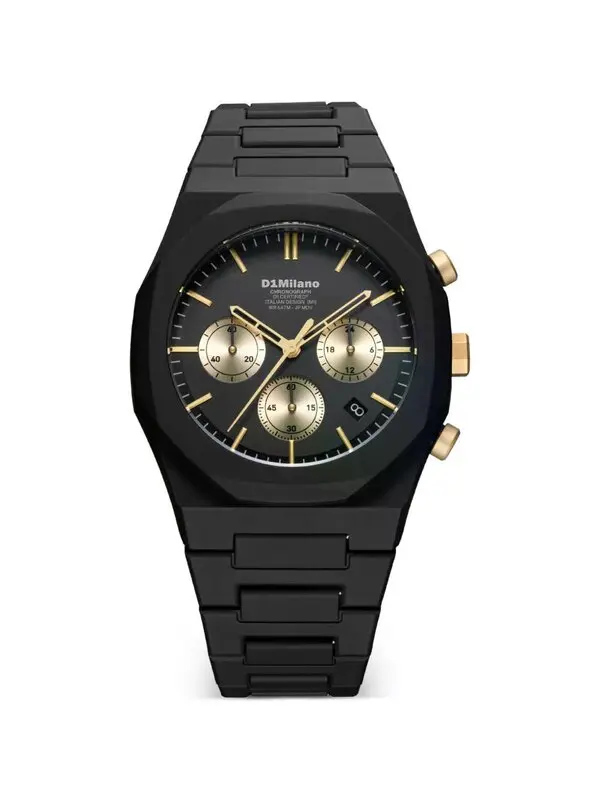 D1 MILANO Gilded Solar 40.5mm Watch - Black