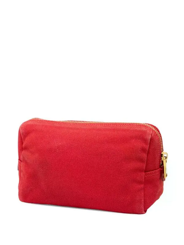 Prada 2010-2025 Canvas Canapa Pouch - Red