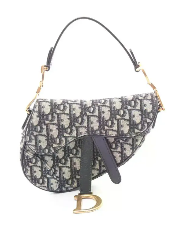 Dior 2010-2026 Mini Oblique Canvas Saddle Bag - Brown