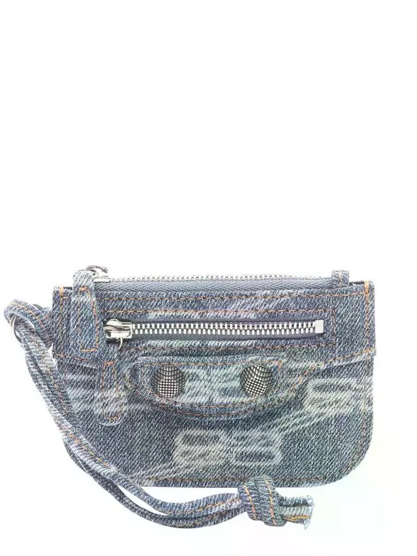 Balenciaga 2010-2026 Denim Le Cagole Coin Pouch - Blue