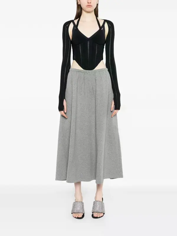 Alexander Wang Cotton Terry Midi Skirt - Grey