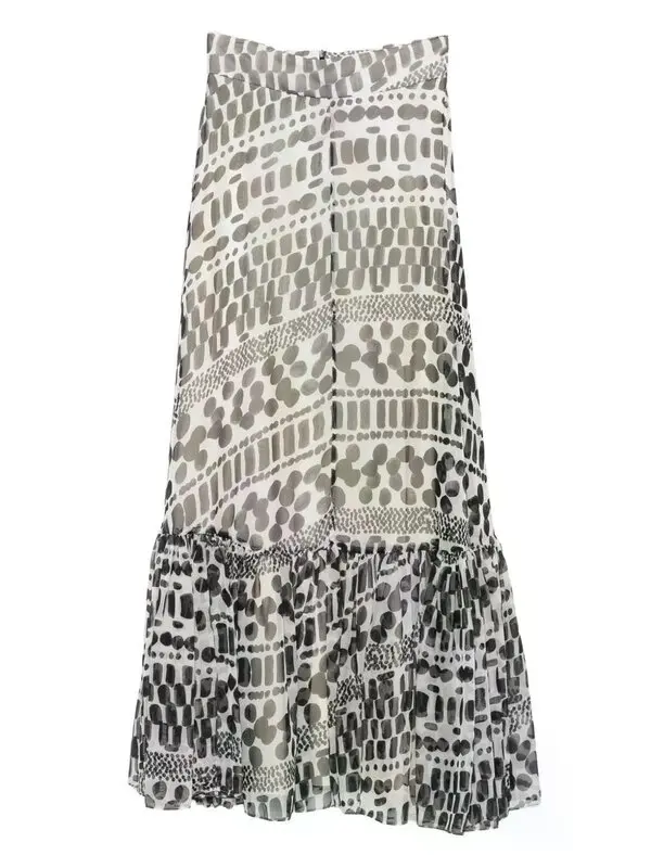 GIADA CURTI Printed Tiered Skirt