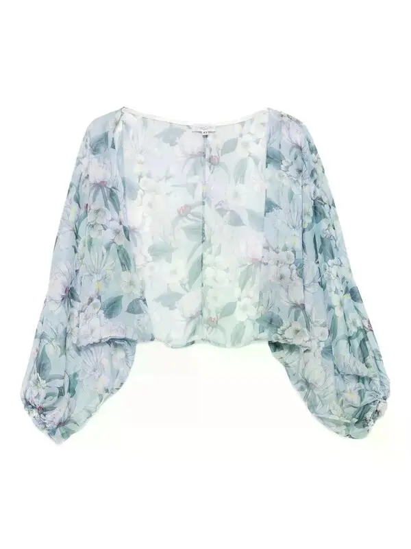 GIADA CURTI Floral Balloon-sleeve Cropped Jacket