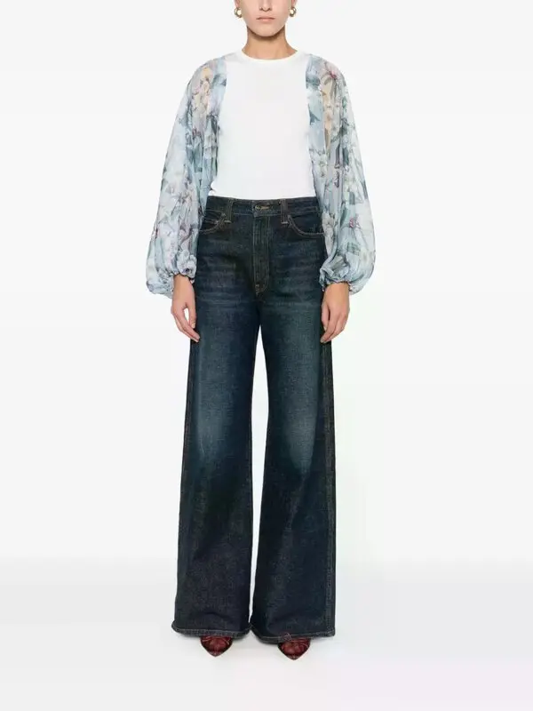 GIADA CURTI Floral Balloon-sleeve Cropped Jacket