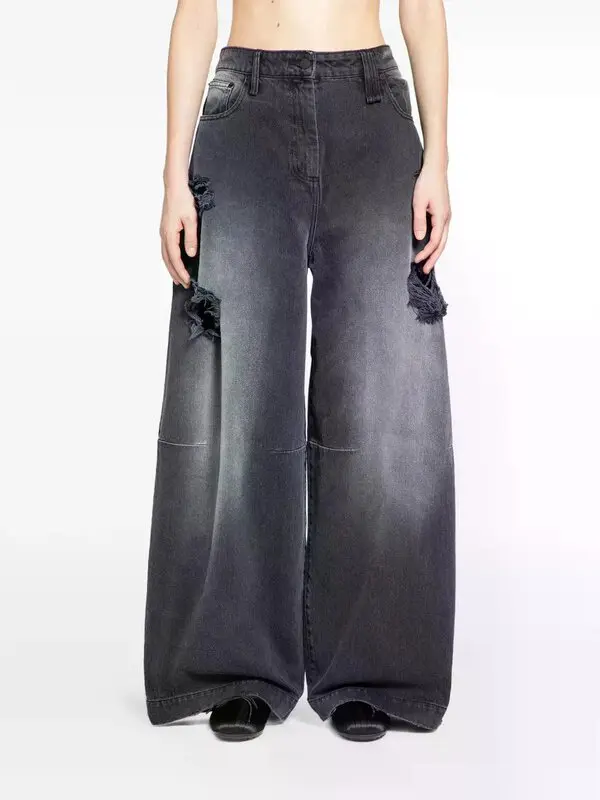 Simone Rocha Distressed Wide-leg Jeans