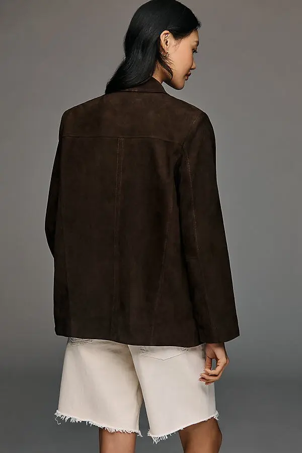 REFORMATION Veda Lincoln Suede Shirt Jacket