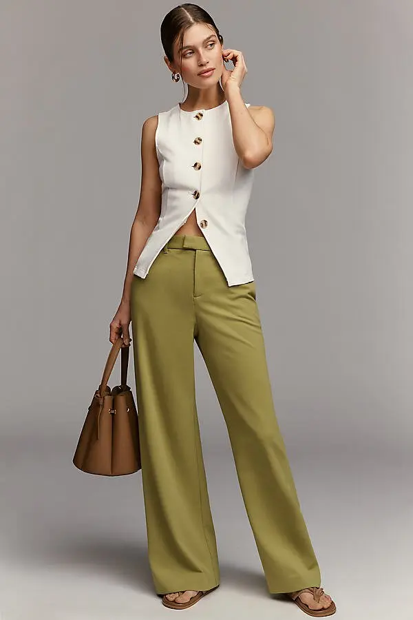 Maeve Clean Knit Trousers - Artichoke