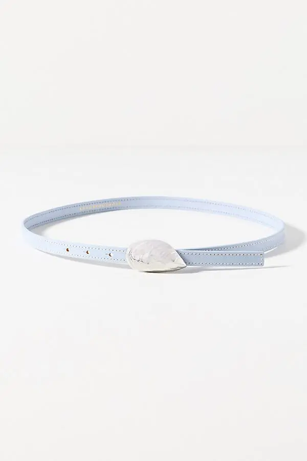 Anthropologie Skinny Shell Hardware Belt - Light Blue / Silver
