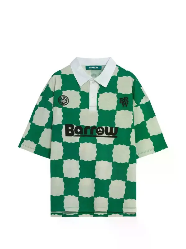 BARROW Checkered Logo Polo Shirt