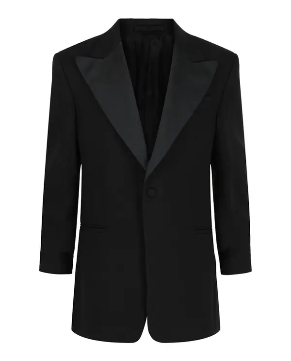 FERRAGAMO Silk Peaked Lapel Blazer