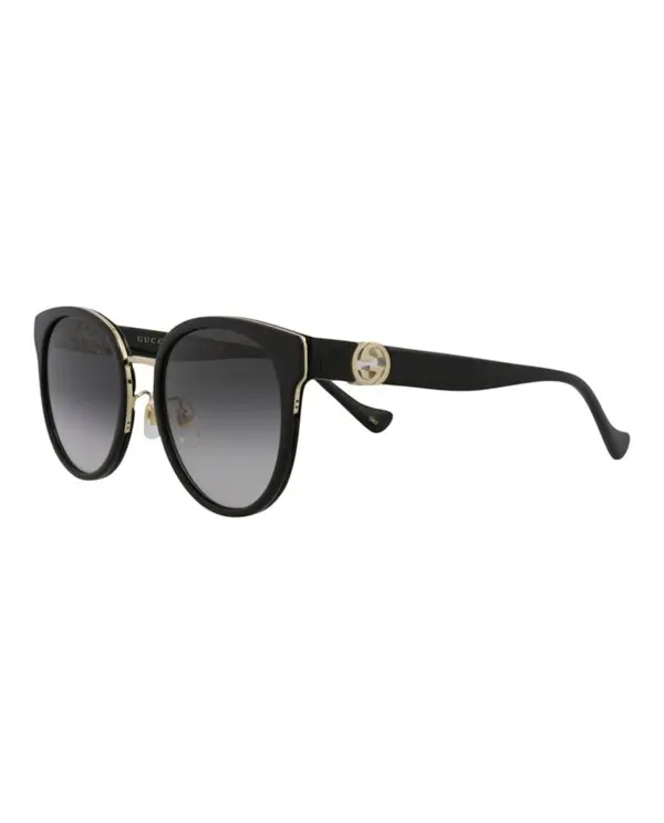 Gucci Round Oval Sunglasses - Black/grey (gg1027sk