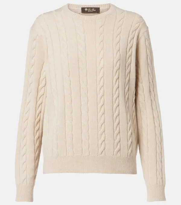 Loro Piana Cedar Cable-knit Cashmere Sweater - Beige
