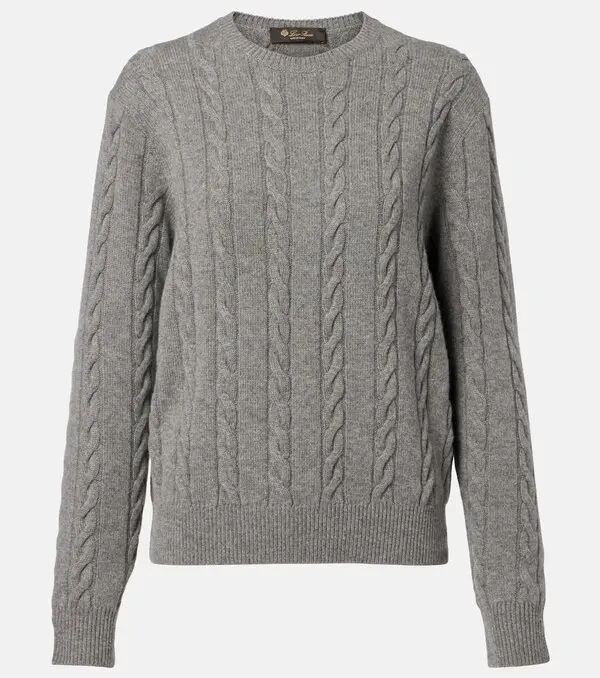 Loro Piana Cedar Cable-knit Cashmere Sweater - Grey