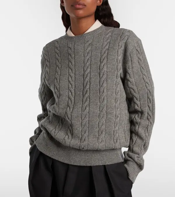 Loro Piana Cedar Cable-knit Cashmere Sweater - Grey