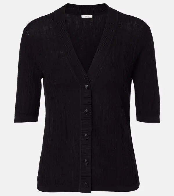 JOSEPH Sens Silk And Cotton Cardigan - Black