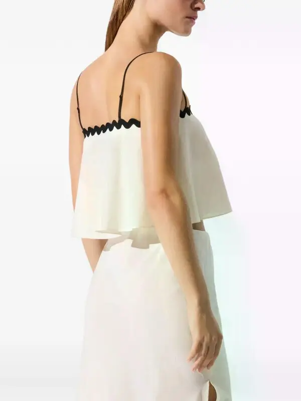 Karl Lagerfeld Scallop Beach Cropped Top - Neutrals