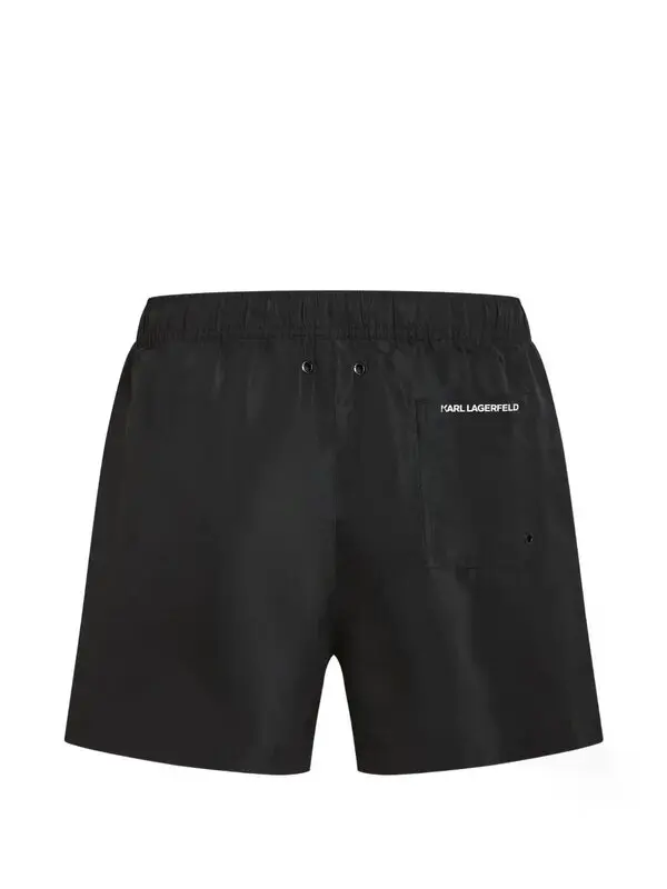 Karl Lagerfeld Logo Drawstring Swim Shorts - Black