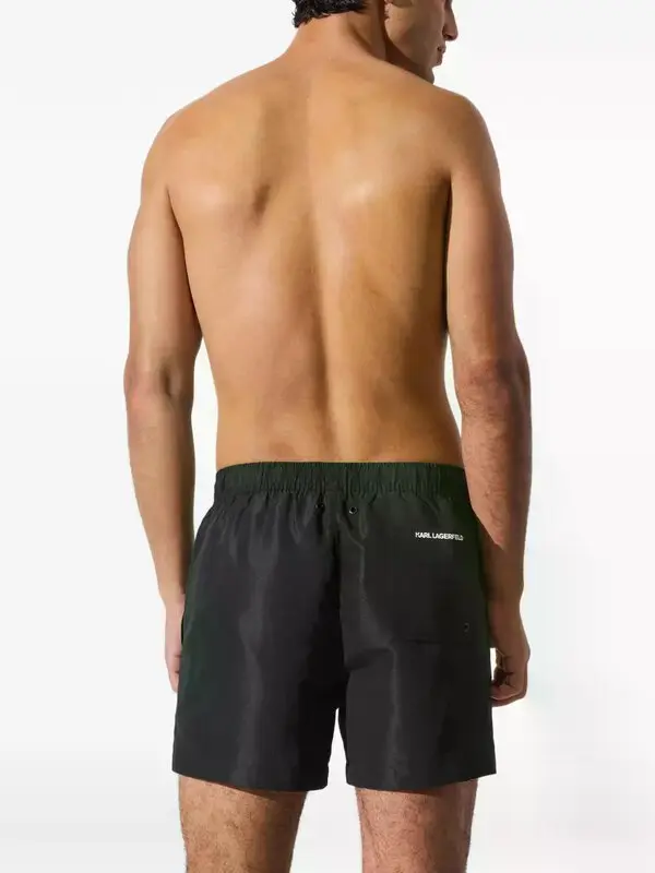 Karl Lagerfeld Logo Drawstring Swim Shorts - Black