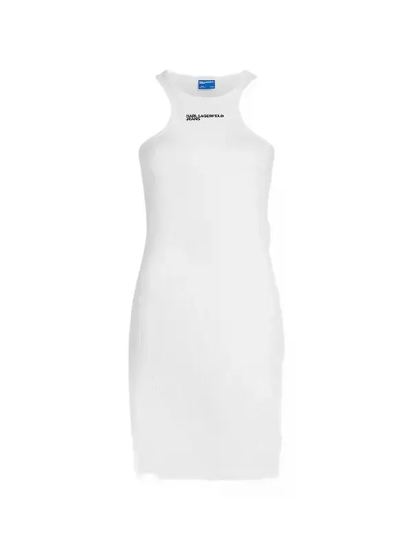 Karl Lagerfeld Ribbed Mini Dress - White
