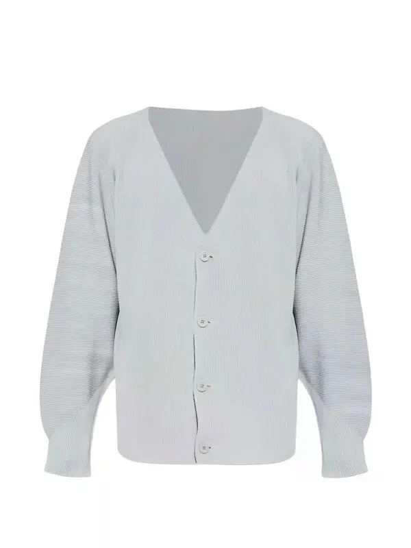 Issey Miyake Pleated Button Cardigan - Grey