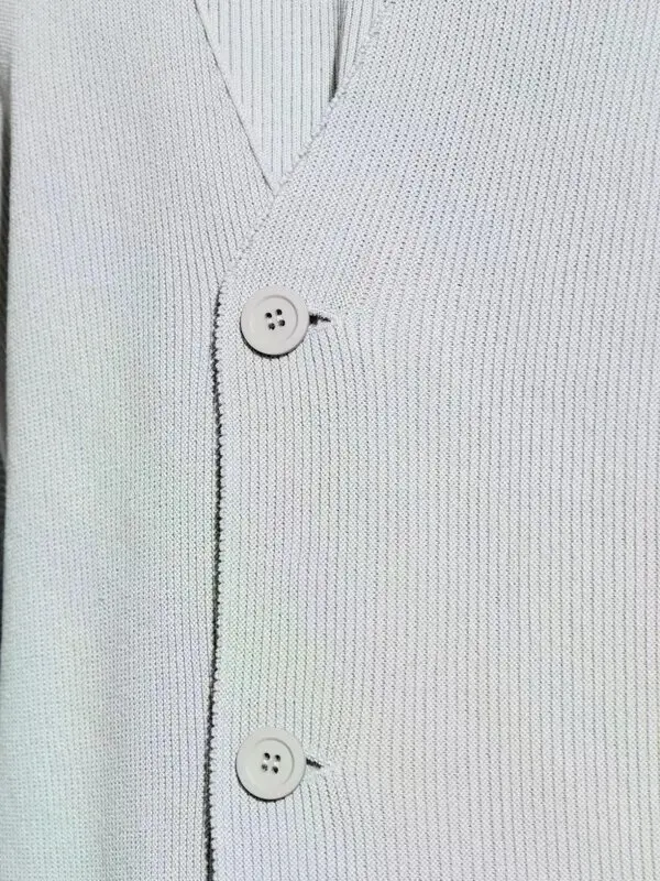 Issey Miyake Pleated Button Cardigan - Grey