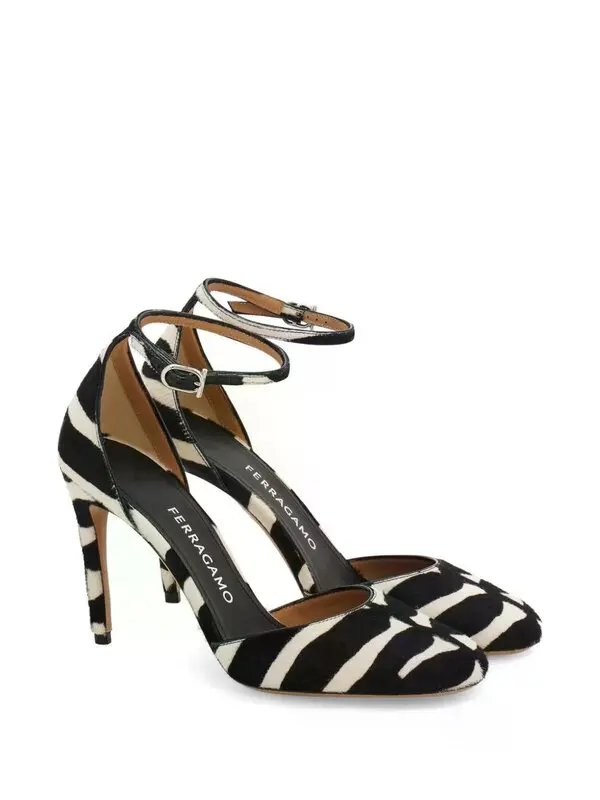 FERRAGAMO Pony Skin Stiletto Pumps - Black