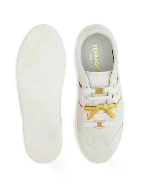 FERRAGAMO Sneaker With Bow Detailing - White