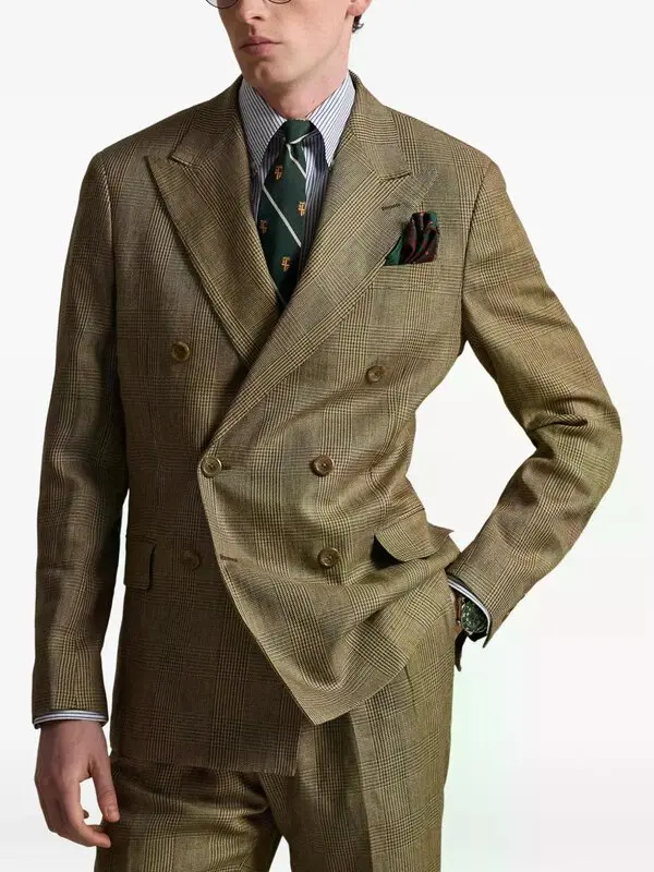 Polo Ralph Lauren Glen-plaid Double-breasted Blazer - Neutrals